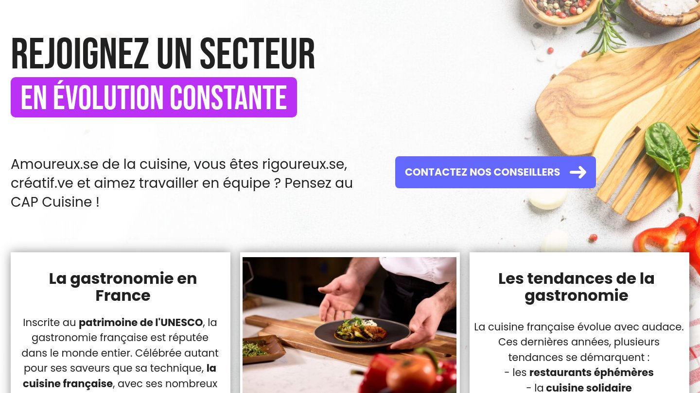 Chapter 1 - CAP CUISINE - Educatel